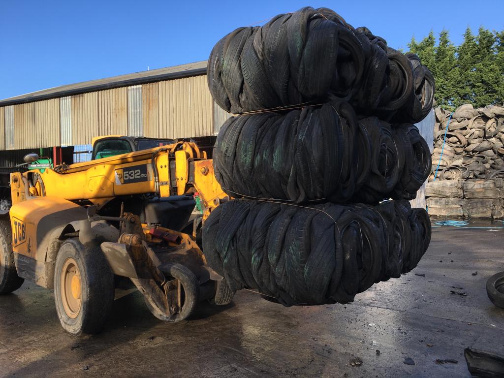 Tyre Bales produced by Gradeall MK3 tyre baler - Gradeall International ...
