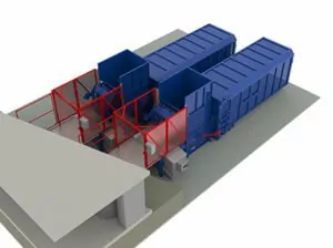 G90 Static waste compactor with dock level bin lift system - Gradeall ...